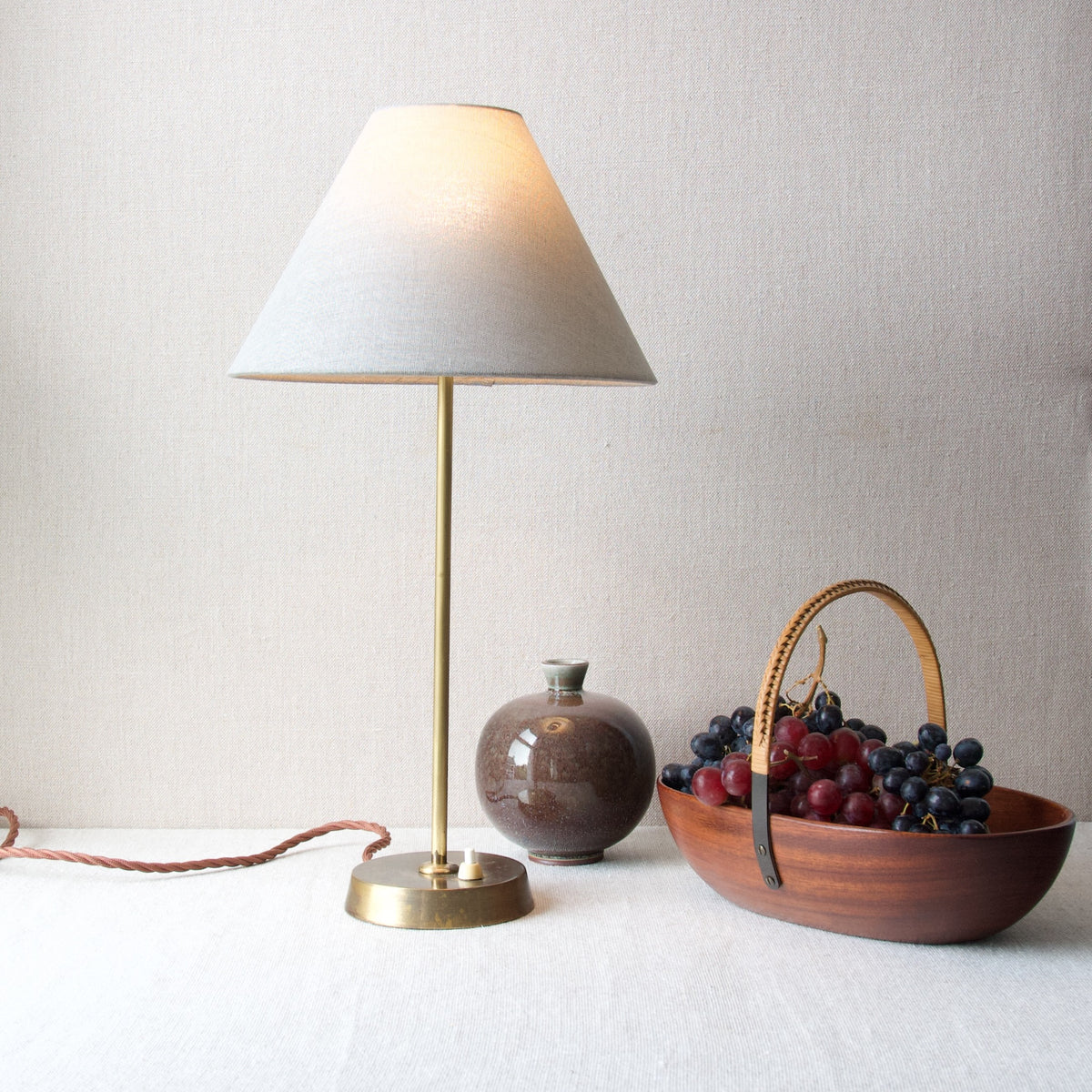 Vintage 1950s Scandinavian Polished Brass Table Light by EAE Sweden ...