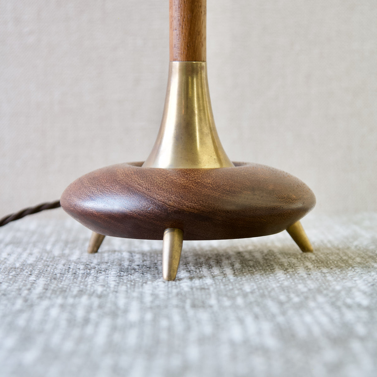 Danish Teak & Brass Table Lamp – Art & Utility